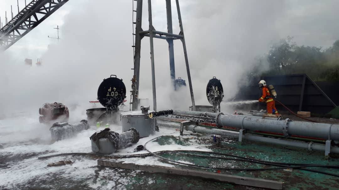 Four rushed to hospital after oil tanker catches fire at Sarawak ...