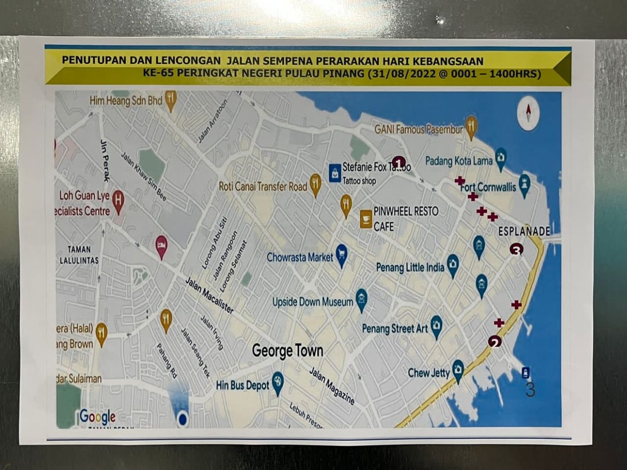 Road closures across Penang for Merdeka | The Star