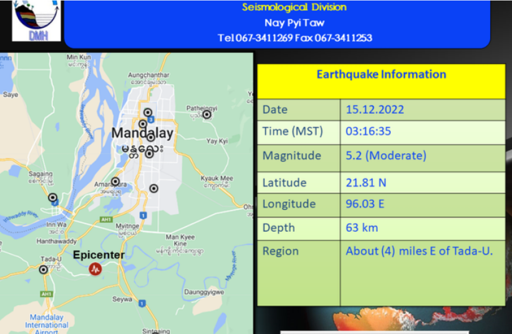 5.2-magnitude quake hits central Myanmar | The Star
