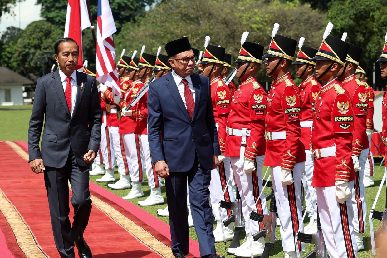 PM Anwar receives ceremonial welcome at Indonesia's National Palace in ...