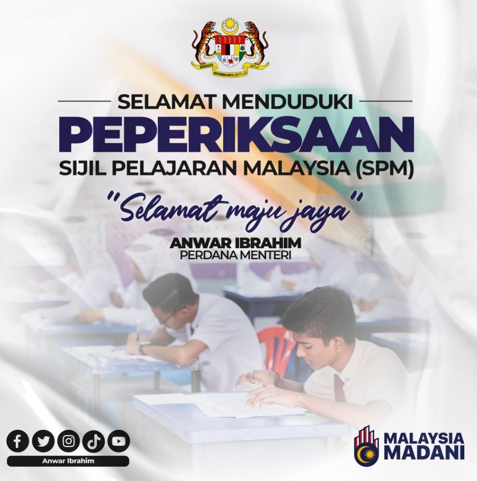 Anwar conveys well wishes to students sitting for SPM exams | The Star
