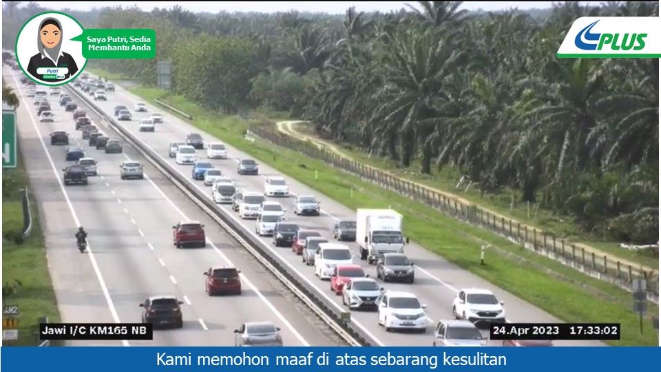 Traffic congestion reported at major highways Monday (April 24) evening ...