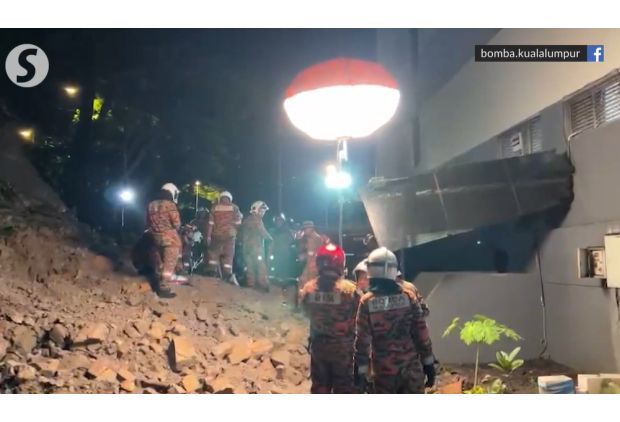 Landslide causes retaining wall to collapse, security guard killed ...