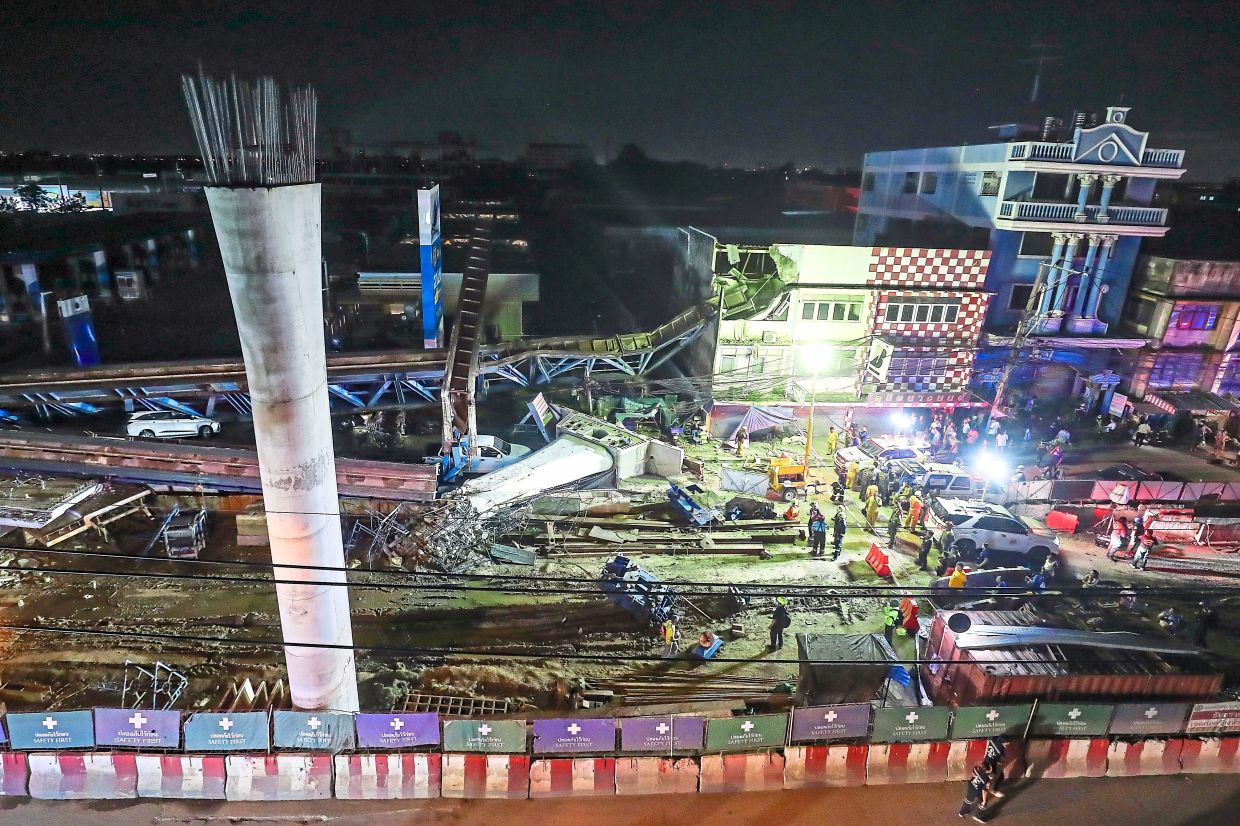 Death toll rises in collapse of under-construction Bangkok highway ...