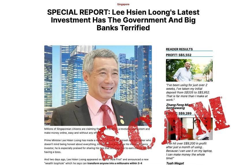 Scammers misusing Singapore PM Lee Hsien Loong image in fake online ads | The Star
