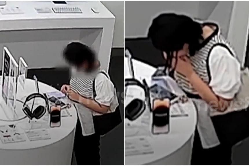 Chinese woman steals iPhone in Fujian after ripping anti-theft cord ...
