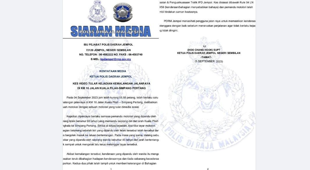 QuickCheck: Did a stray wheel cause an accident in Negri Sembilan ...