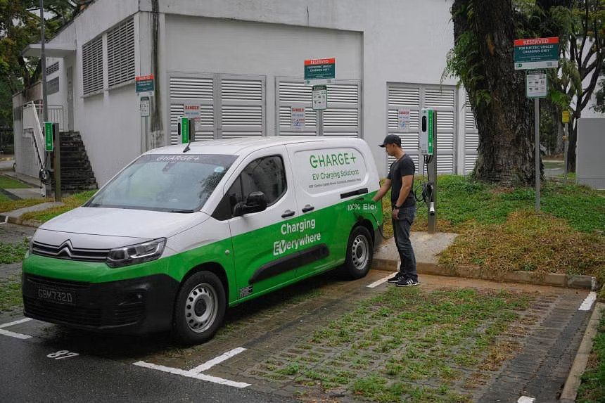 Singapore rolls out first EV chargers at HDB carpark | The Star