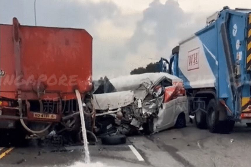 Two taken to hospital after accident involving four vehicles at ...