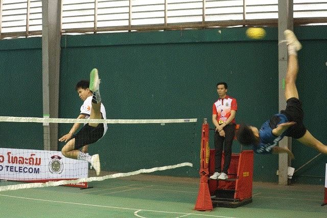 Lao sepak takraw players battle it out for Federation President’s Cup ...