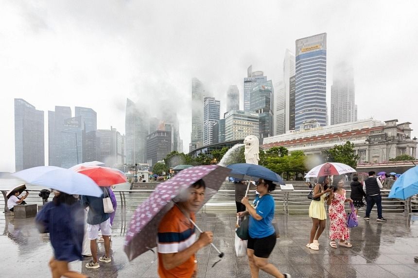 Rainfall recorded over western Singapore on Monday (Oct 14) among the ...