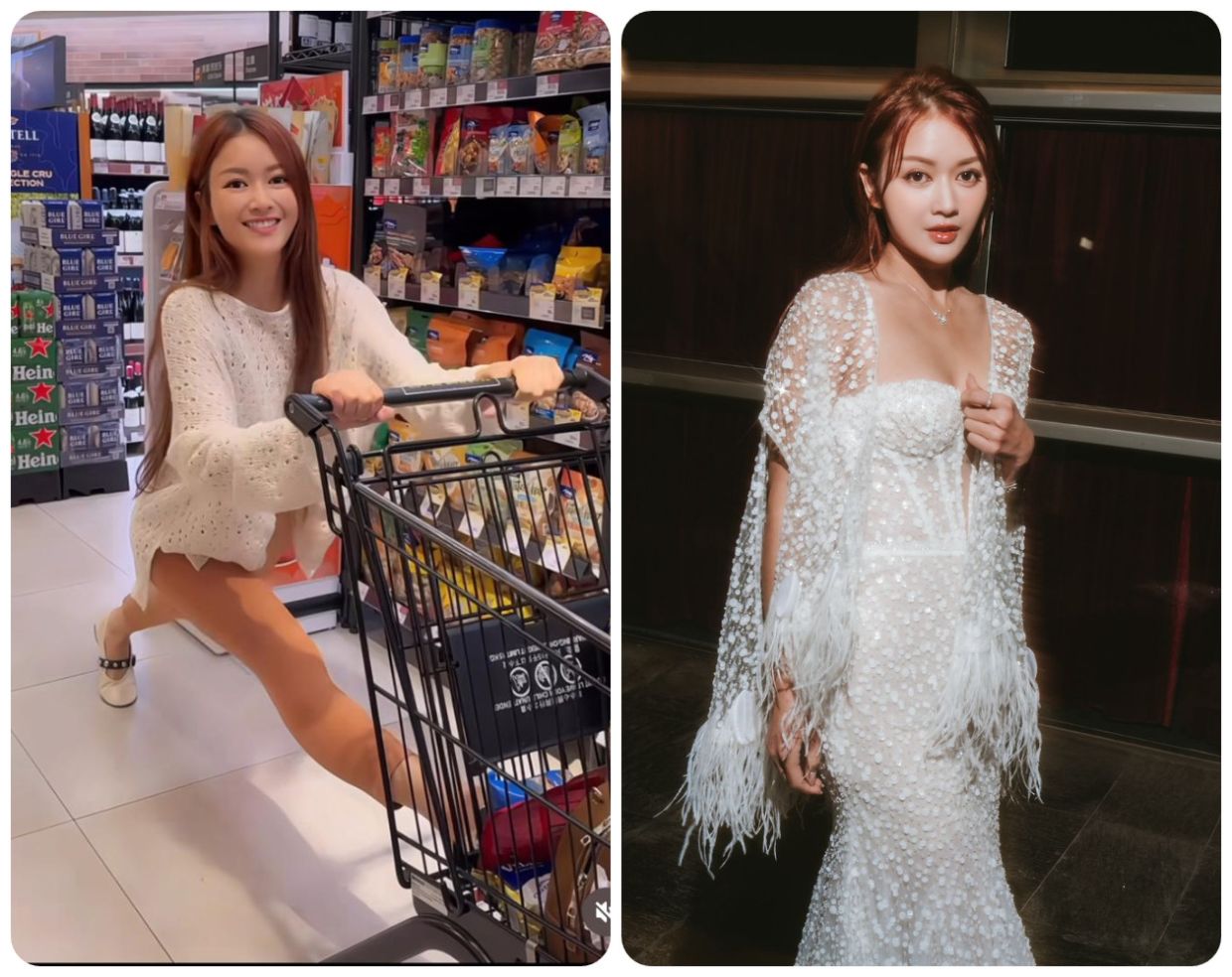 TVB star Karlie Chung shows off her flexibility while grocery shopping ...