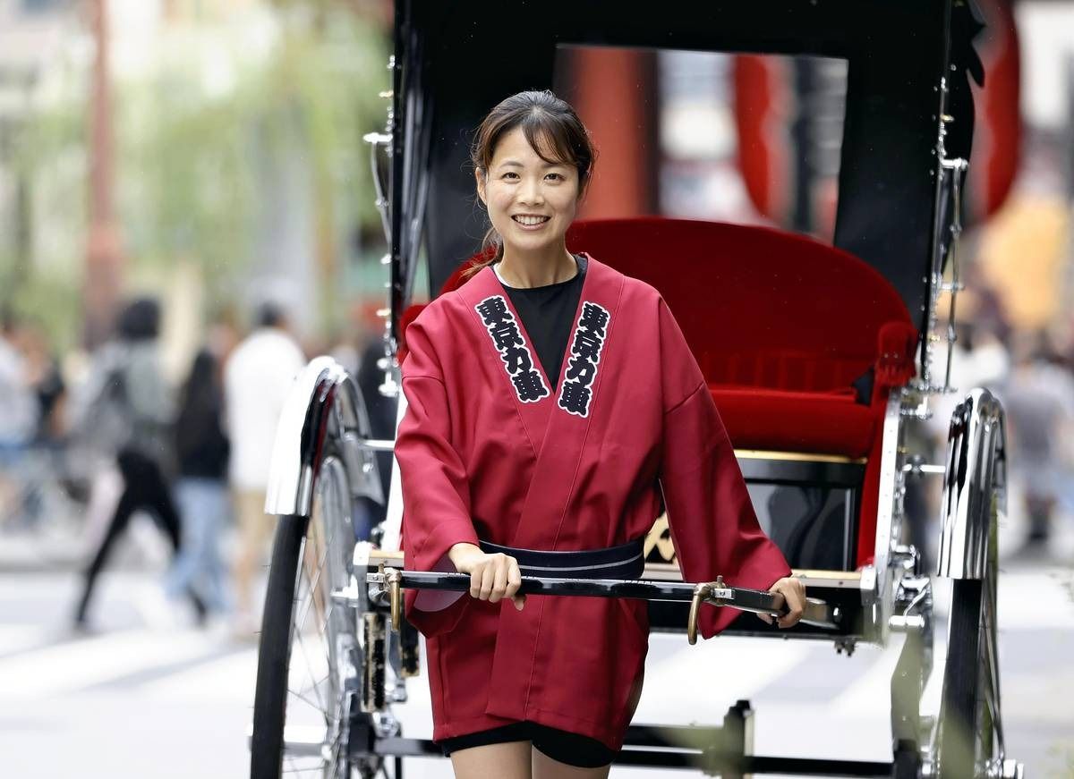 Tokyo’s female rickshaw pullers entertain tourists at Asakusa area ...