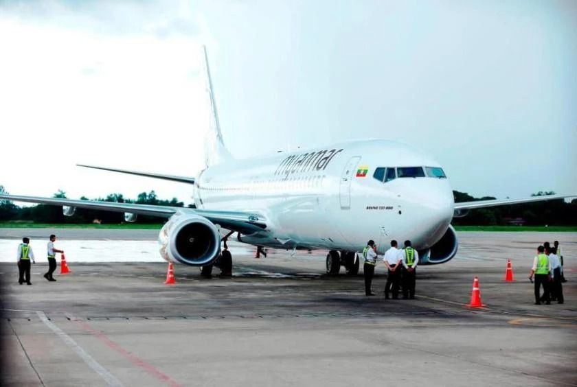 Brake fire forces aborted takeoff of Myanmar National Airlines' Flight ...