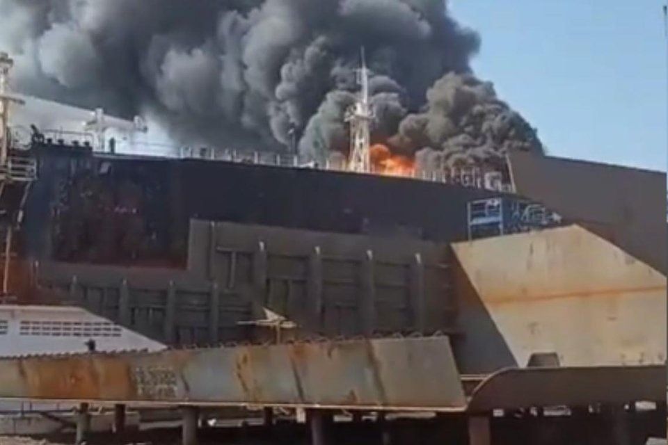Four dead, five injured after fire breaks out on oil tanker docked in ...