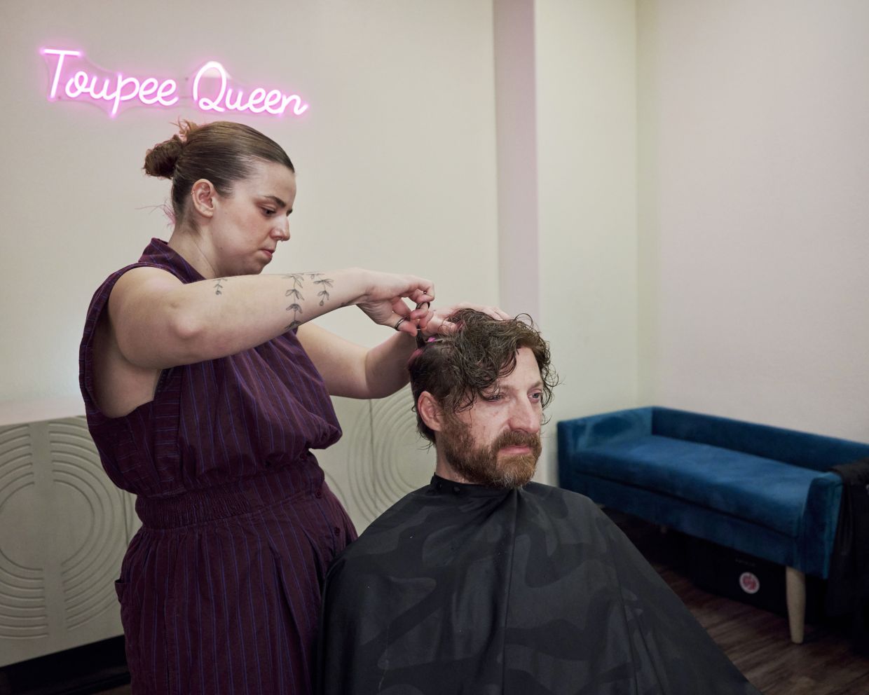 Men are still ashamed of wearing toupees, but one woman is trying to ...