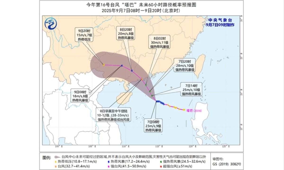 South China coastal provinces brace for Typhoon Tapah | The Star