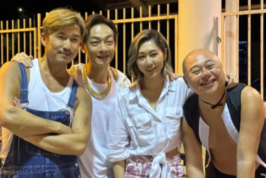 HK actress Nancy Wu visits Joel Chan, Bob Lam & Oscar Leung on film set ...