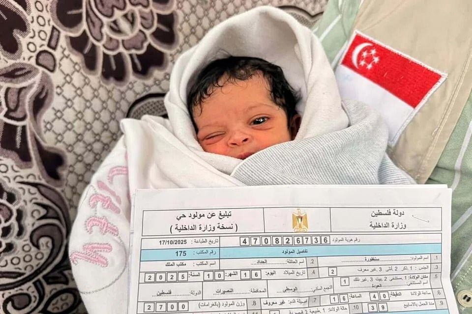 Palestinian baby girl born in Gaza named Singapore | The Star
