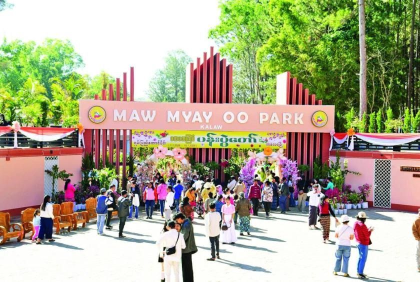 Myanmar's first flower festival drawing crowds at Maw Myay Oo Park ...