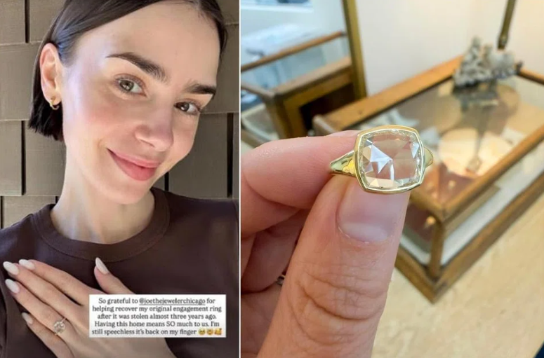 'Emily In Paris' star Lily Collins’ engagement ring, stolen years ago ...