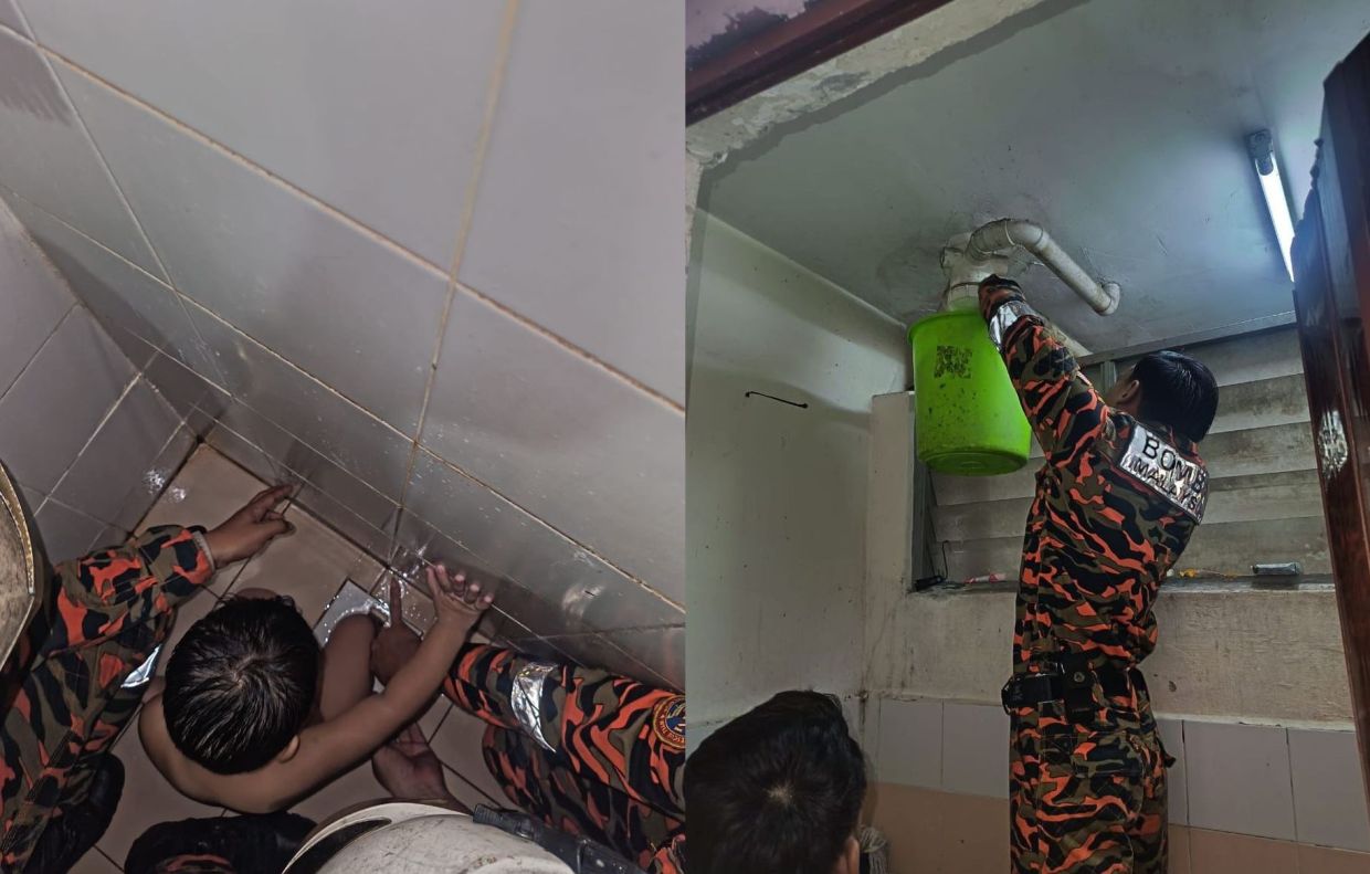 PJ toddler rescued after leg gets stuck in bathroom pipe | The Star